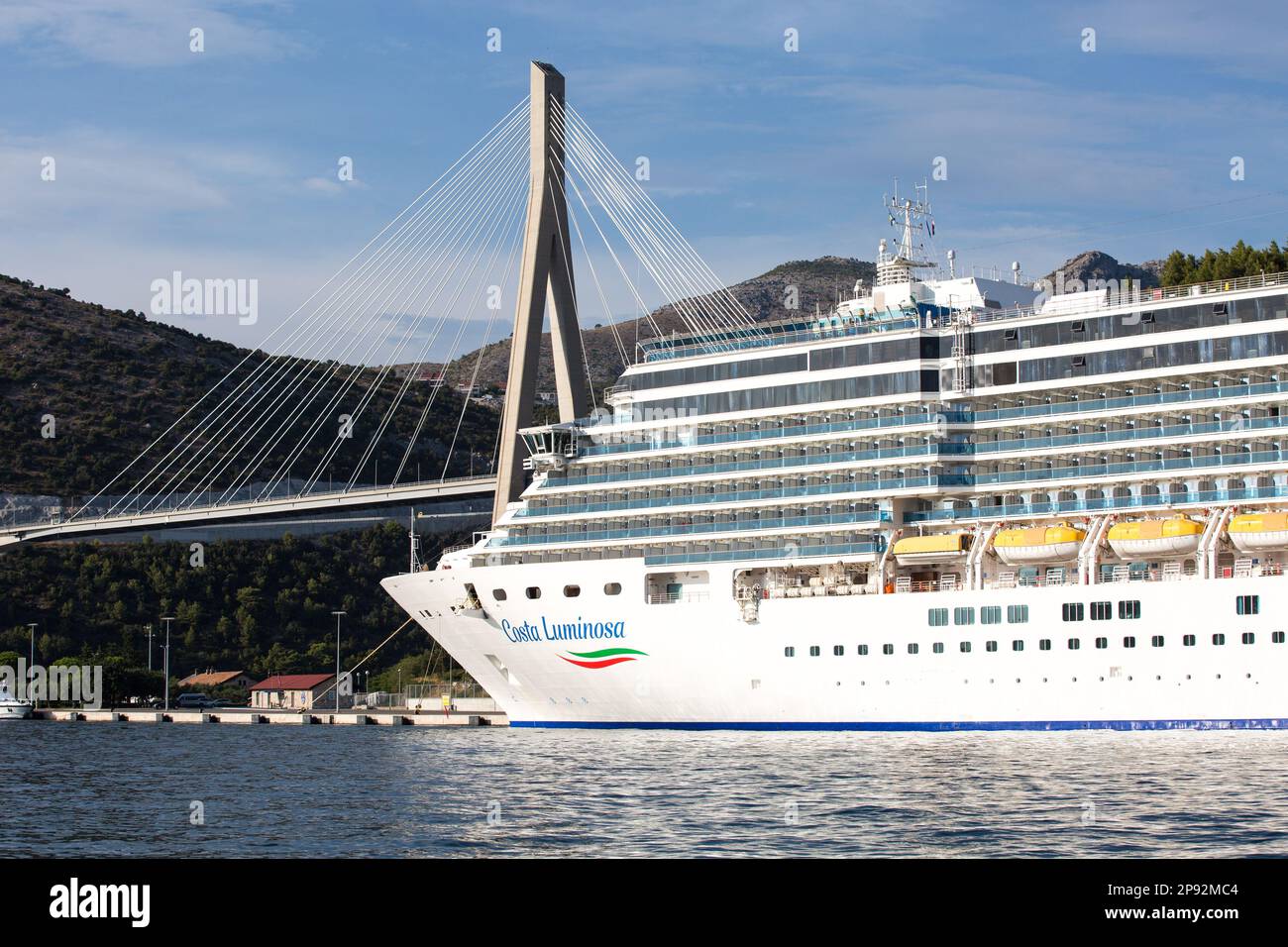 Costa Luminosa cruise ship seen on the Adriatic Sea near the city of ...