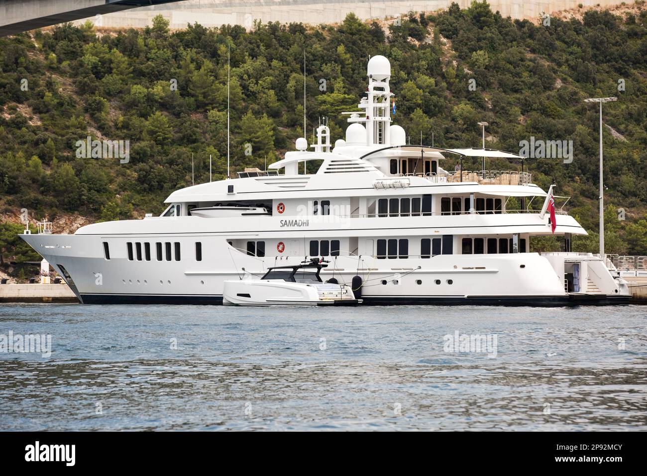Samadhi luxury yacht seen on the Adriatic Sea near the city of ...
