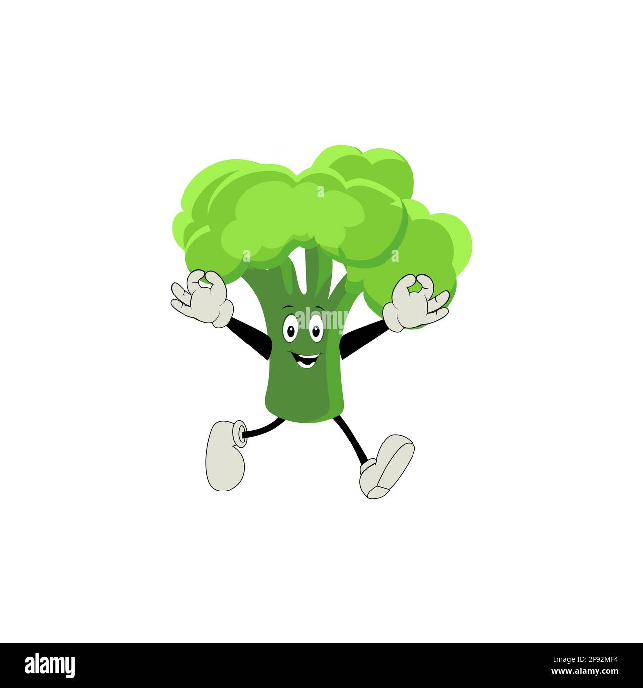 Broccoli mascot cartoon in vector. Cute happy smiling broccoli vegetable set collection. Vector ...