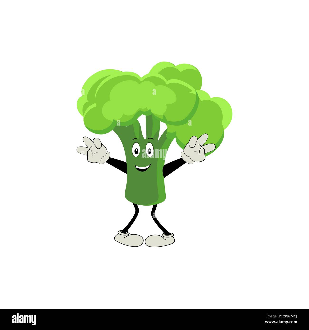 Broccoli mascot cartoon in vector. Cute happy smiling broccoli ...