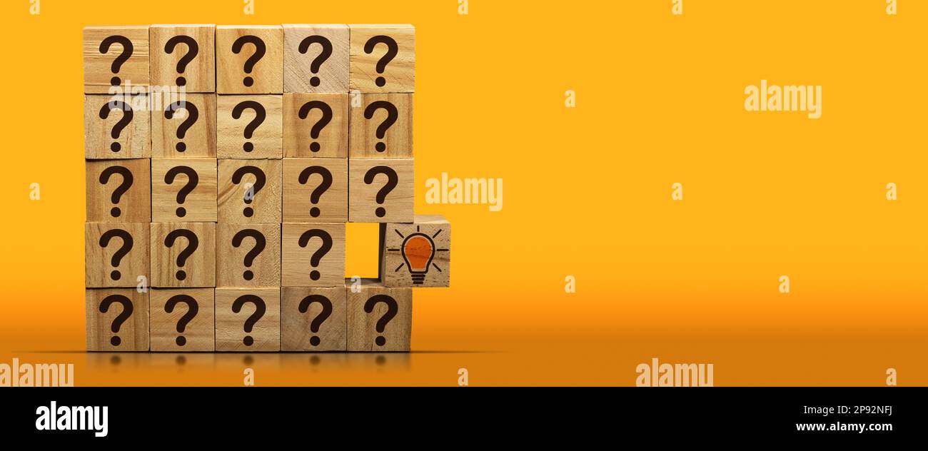 Concept of creative idea and innovation. Group of wooden blocks with ...