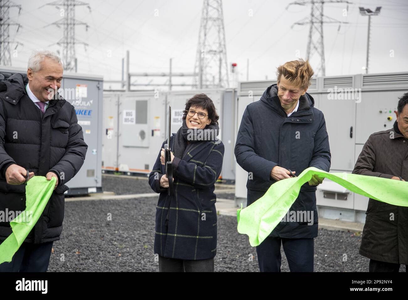Kluisbergen mayor Philippe Willequet, Energy minister Tinne Van der ...