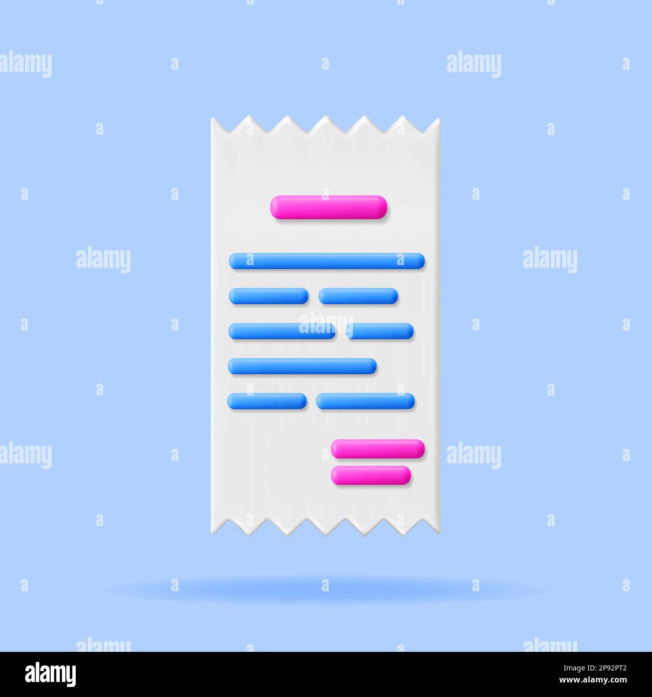3D White Receipt Isolated on Blue Stock Vector Image & Art - Alamy