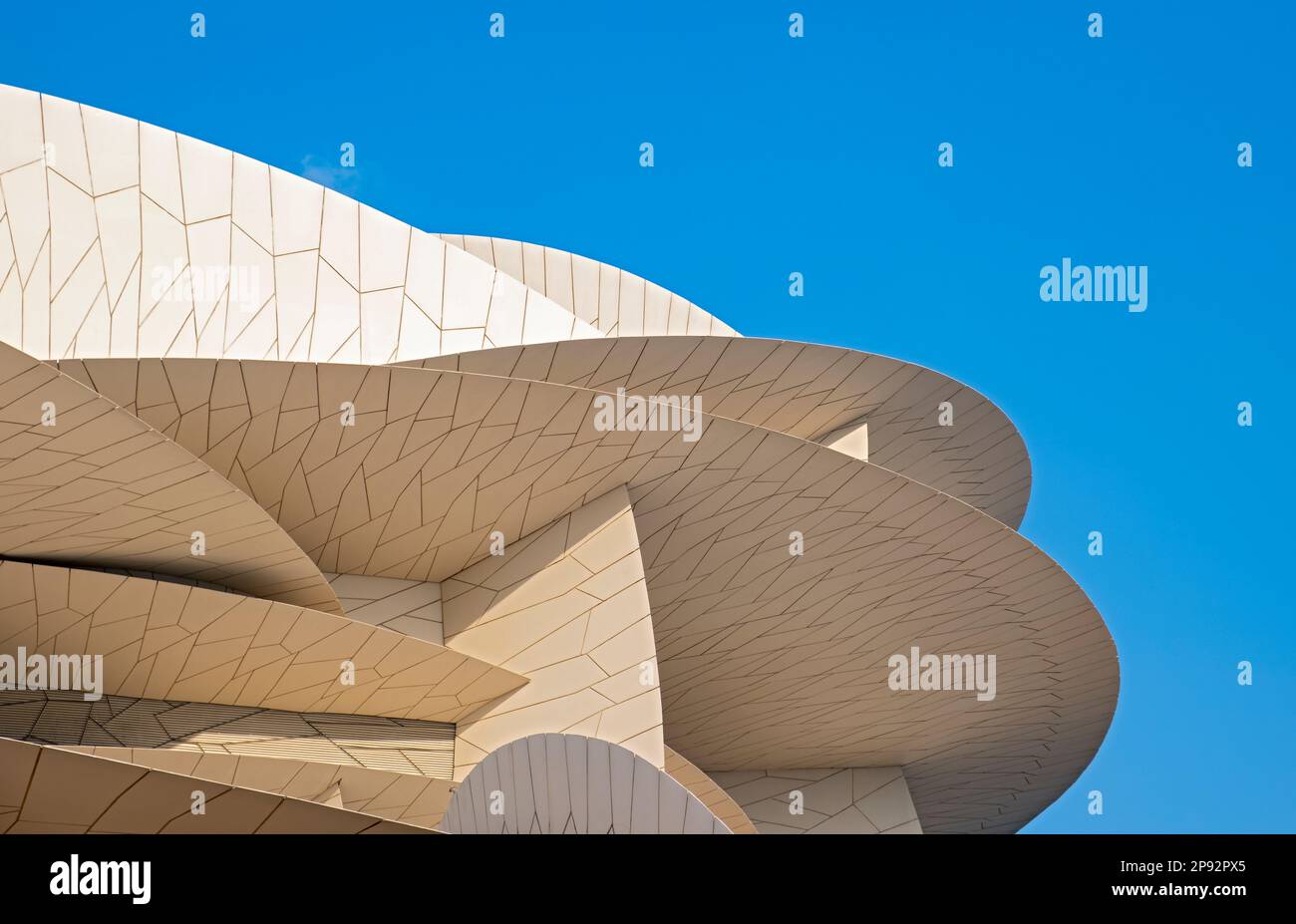 Architectural detail, National Museum of Qatar building, Doha Stock ...