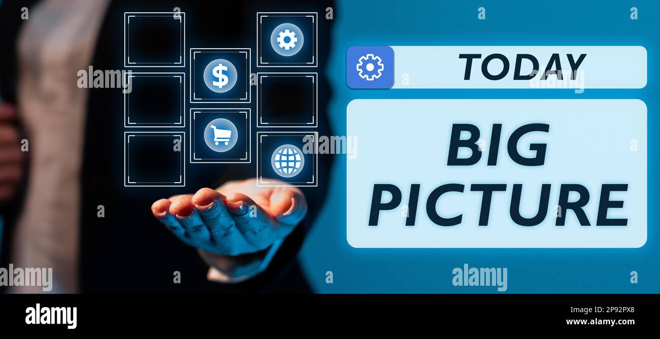 Handwriting text Big Picture. Business showcase most important facts ...
