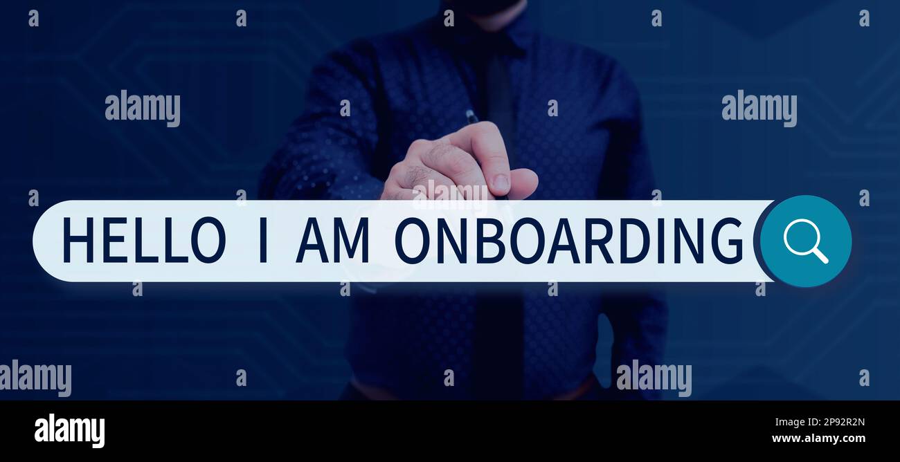 Text caption presenting Hello I Am Onboarding. Internet Concept Action ... Text caption presenting Hello I Am Onboarding. Internet Concept Action ...