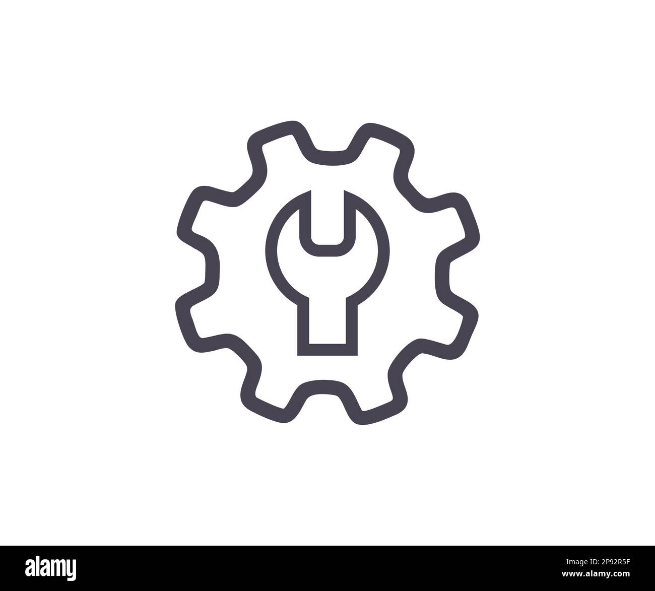 Wrench in a cogwheel, Tools and Service. Settings and repair, service ...