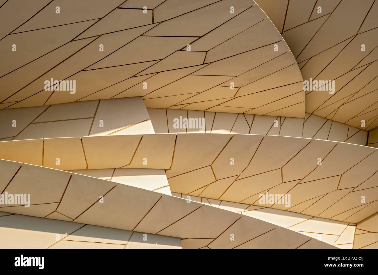Architectural detail, National Museum of Qatar building, Doha Stock ...
