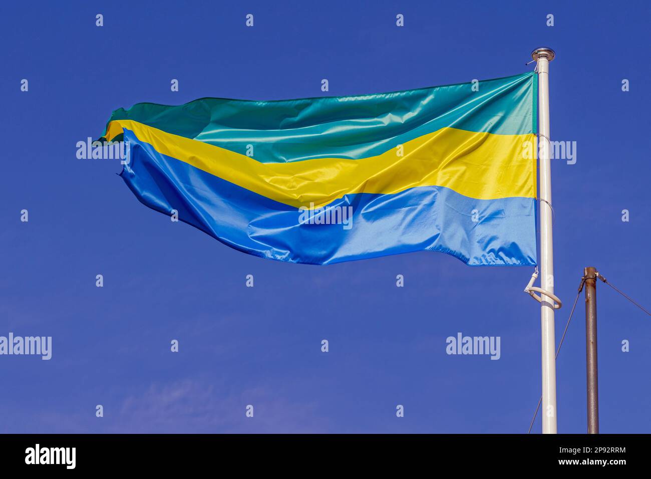Official Flag of Gabon African Country Green Yellow Blue Colours Stock ...