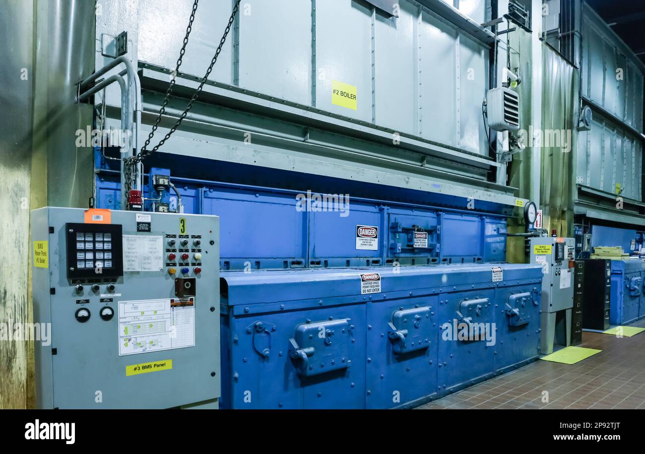 The inner workings of a modern factory in Detroit,MI USA Stock Photo ...