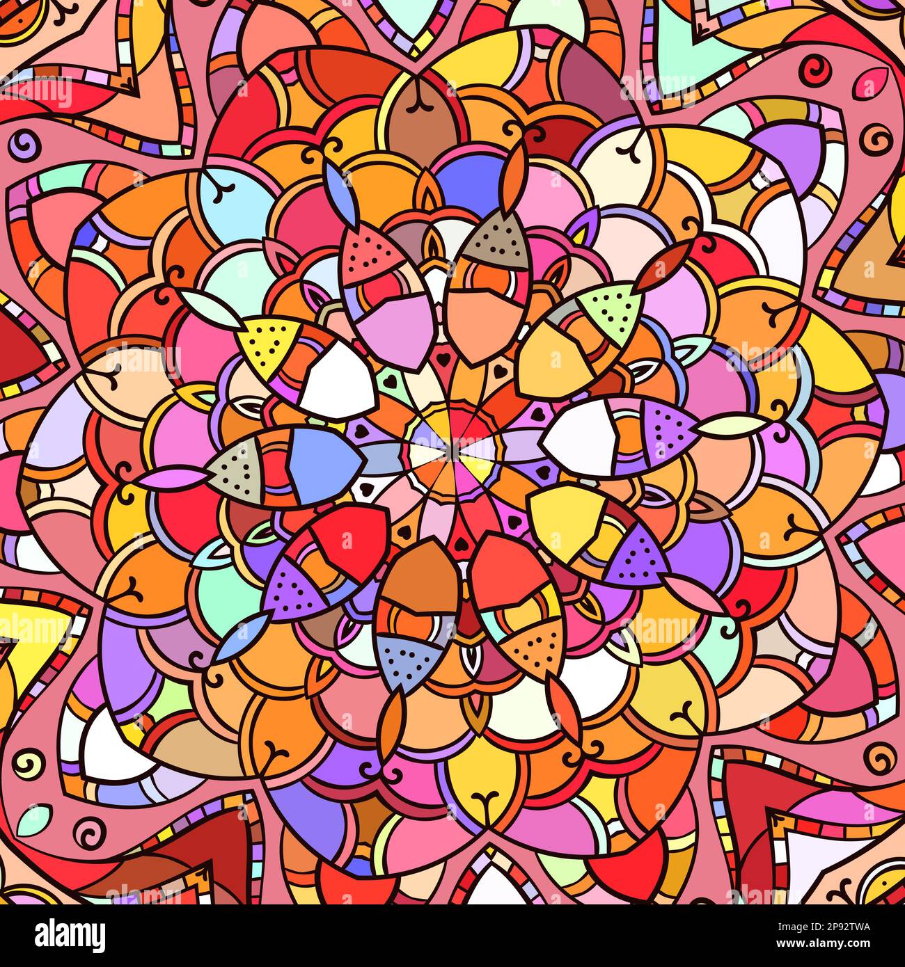 Abstract decorative multicolor background, Round ornamental texture ...
