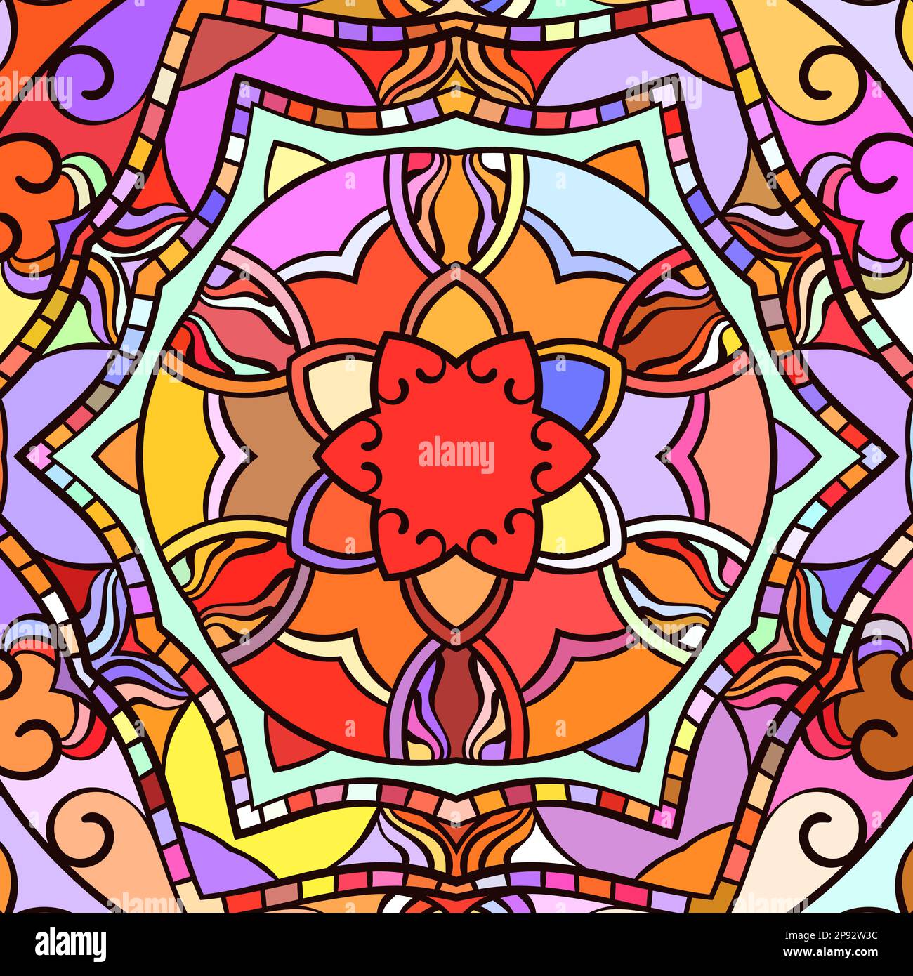 Abstract Decorative Multicolor Background Round Ornamental Texture
