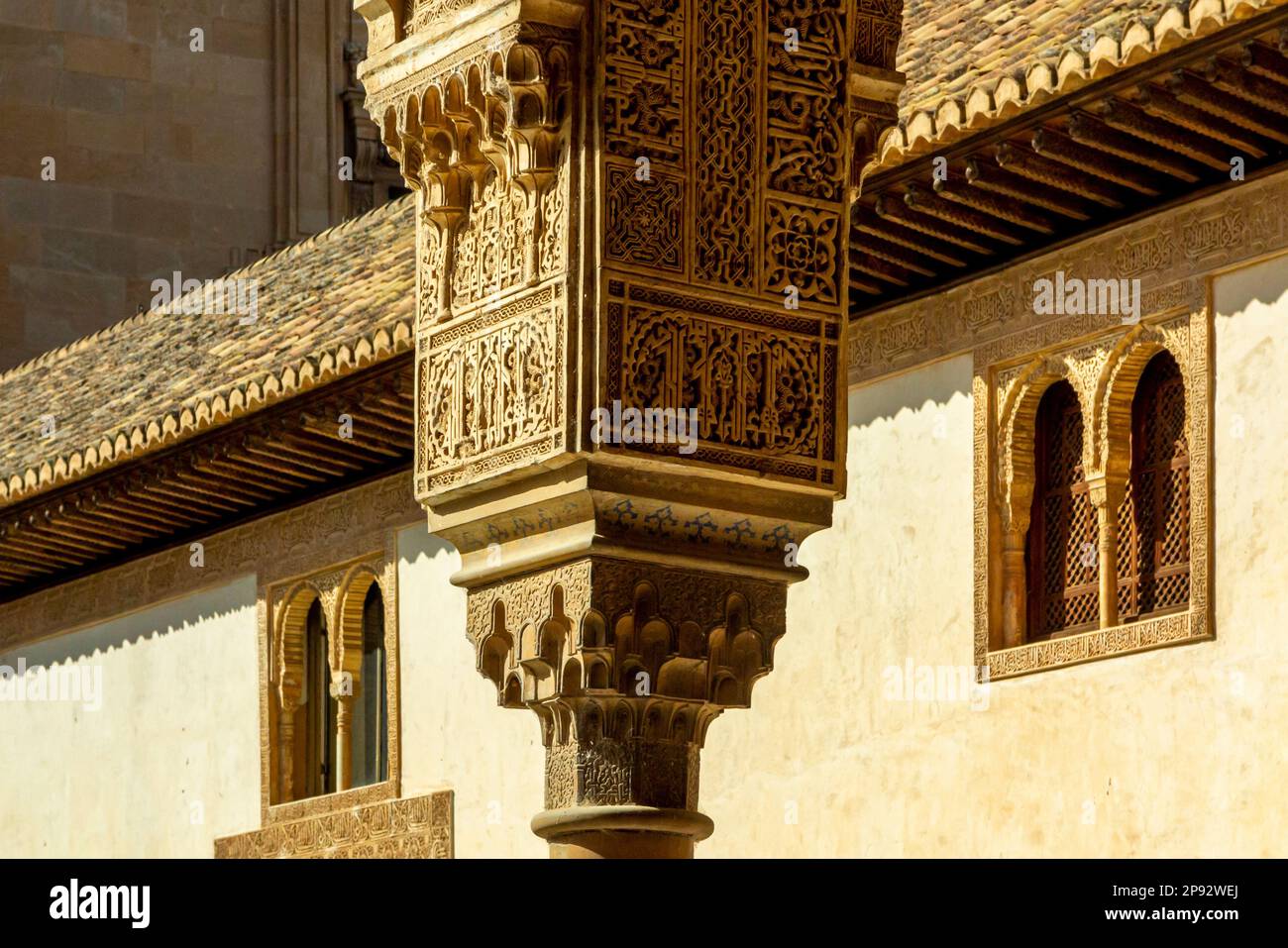 Islamic decorations in the Alhambra Palace in Granada Andalucia Spain a ...