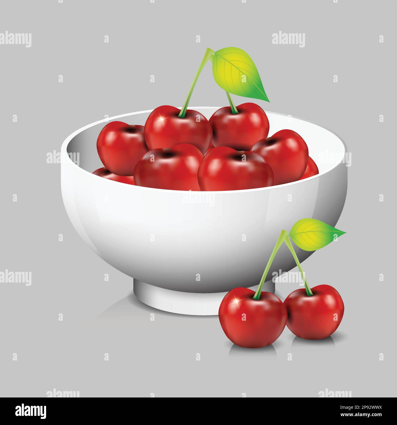 Fresh Red Cherry vector illustration Stock Vector Image & Art - Alamy