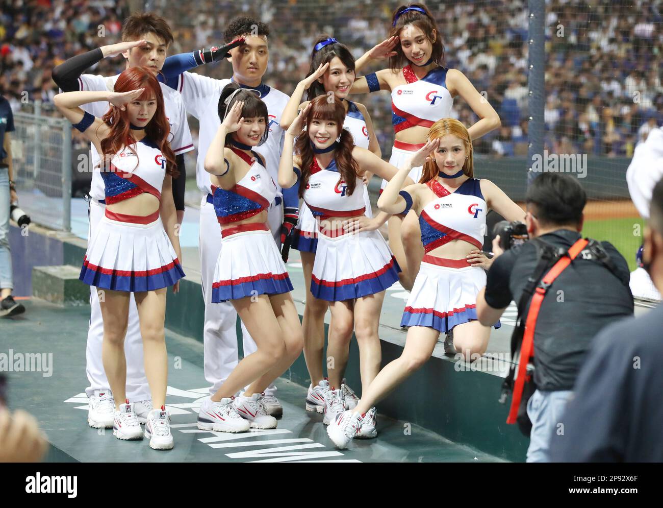 Chinese Taipei cheerleaders pose during the World Baseball Classic ...