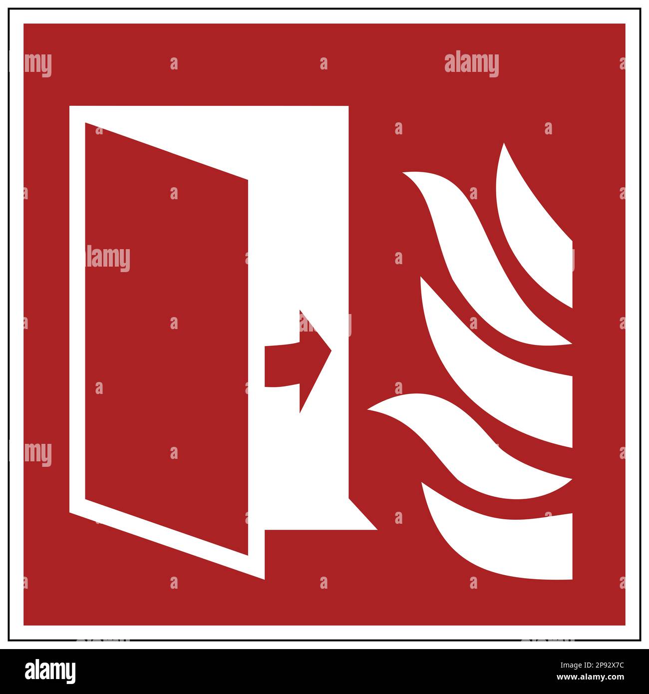 ISO 7010 Fire protection door sign Stock Photo - Alamy