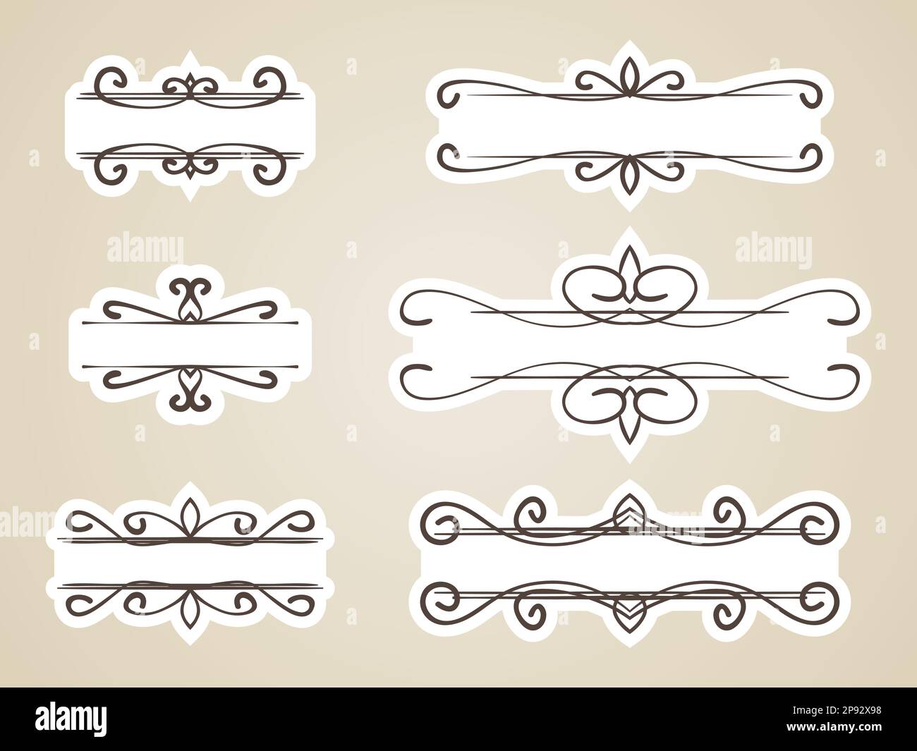 Calligraphic headline frame design element, Vector set Stock Vector ...