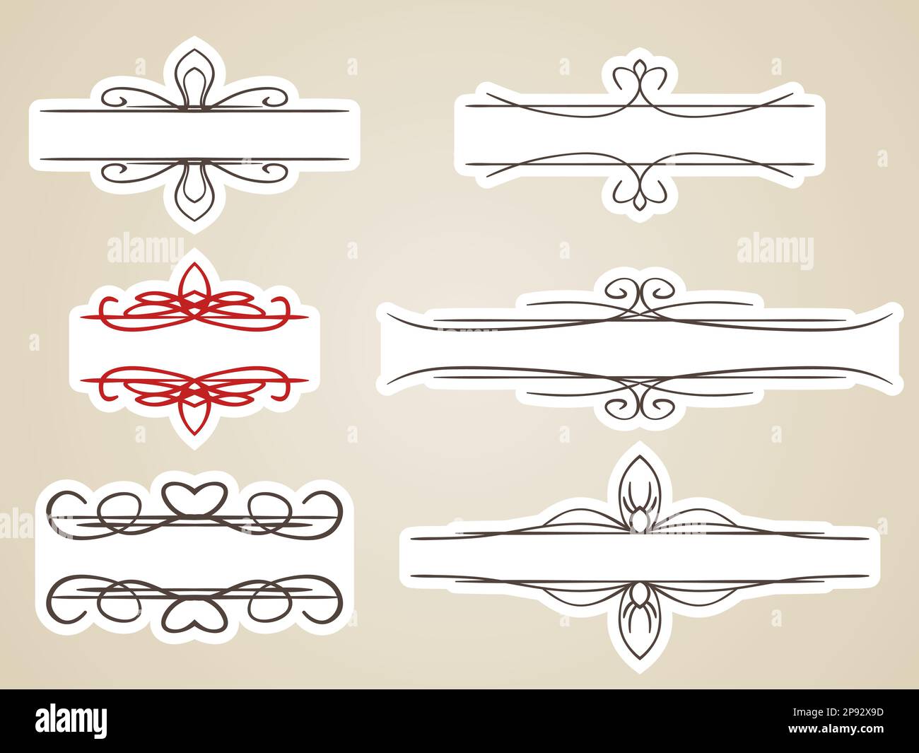Calligraphic headline frame design element, Vector set Stock Vector ...