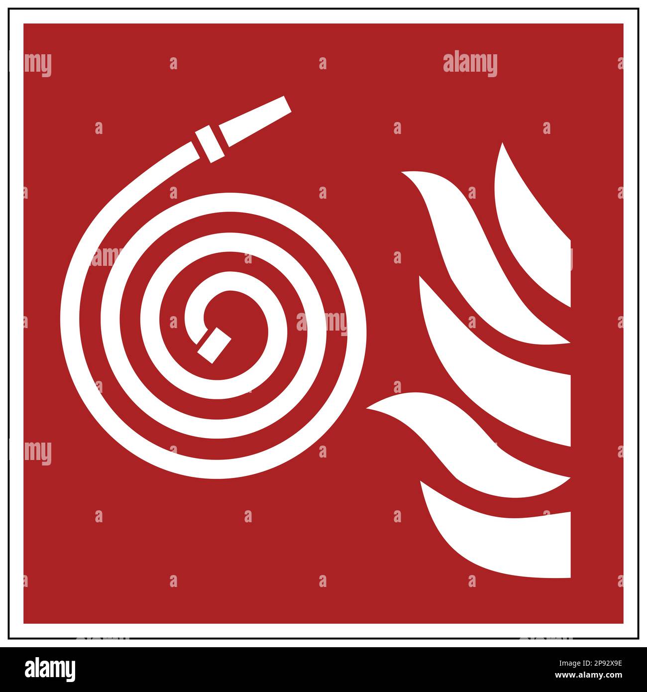 ISO 7010 unconnected fire hose sign Stock Photo - Alamy