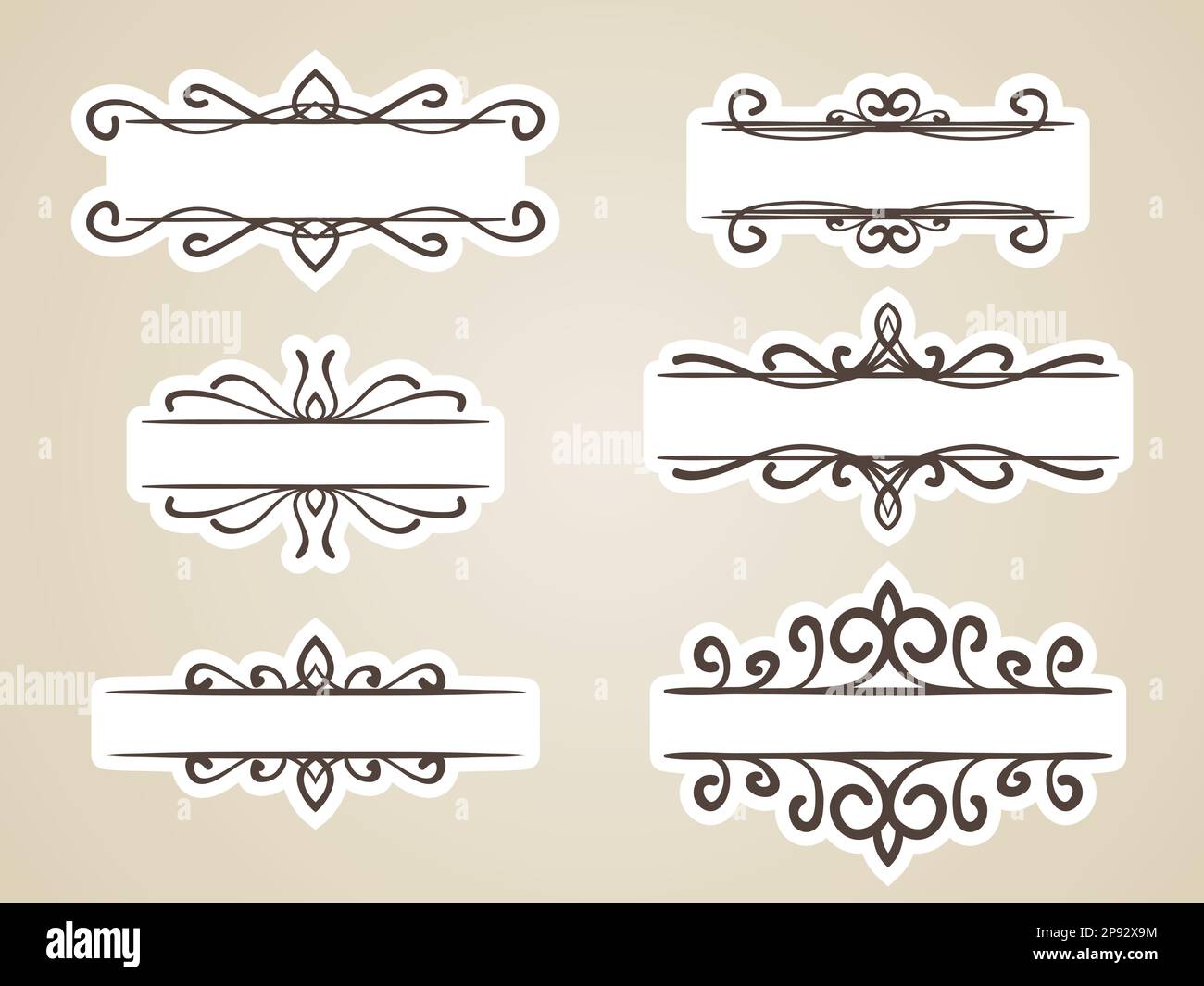 Calligraphic headline frame design element, Vector set Stock Vector ...