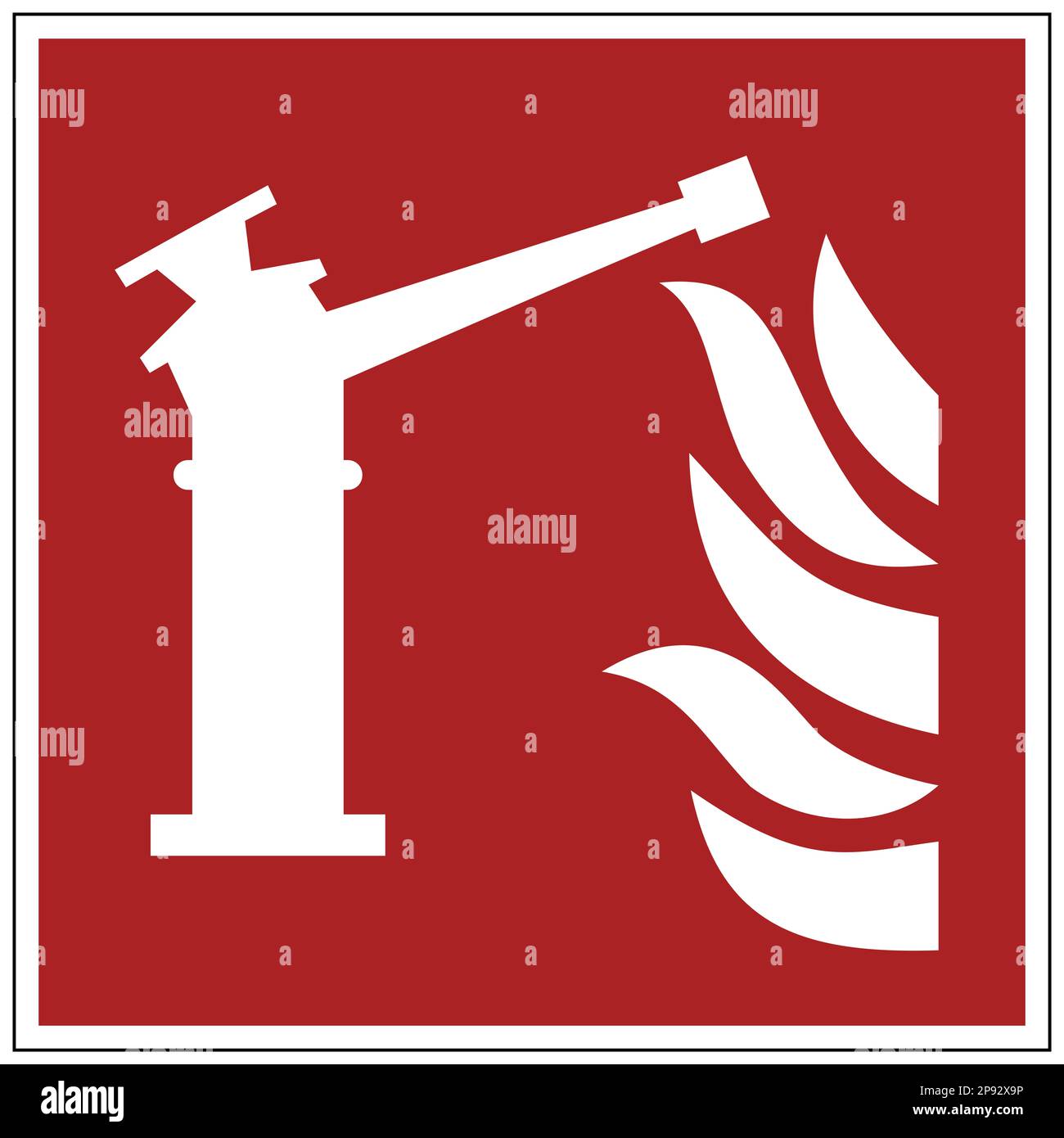 ISO 7010 Fire monitor sign Stock Photo - Alamy