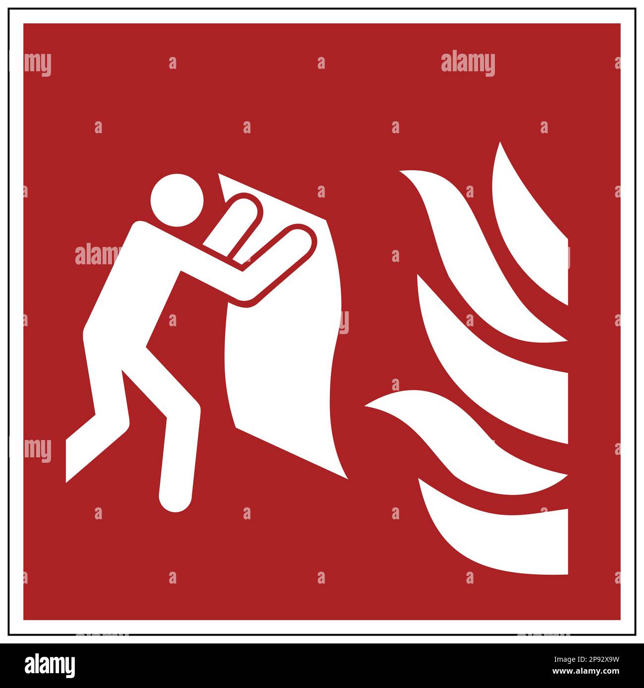 ISO 7010 fire blanket sign Stock Photo - Alamy