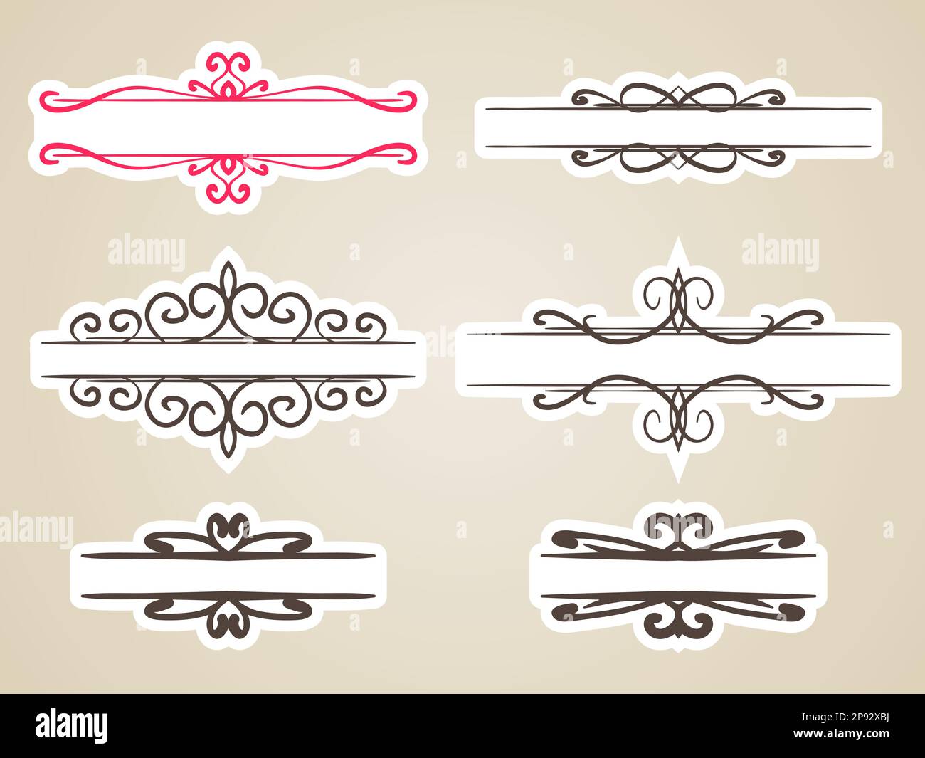 Calligraphic headline frame design element, Vector set Stock Vector ...