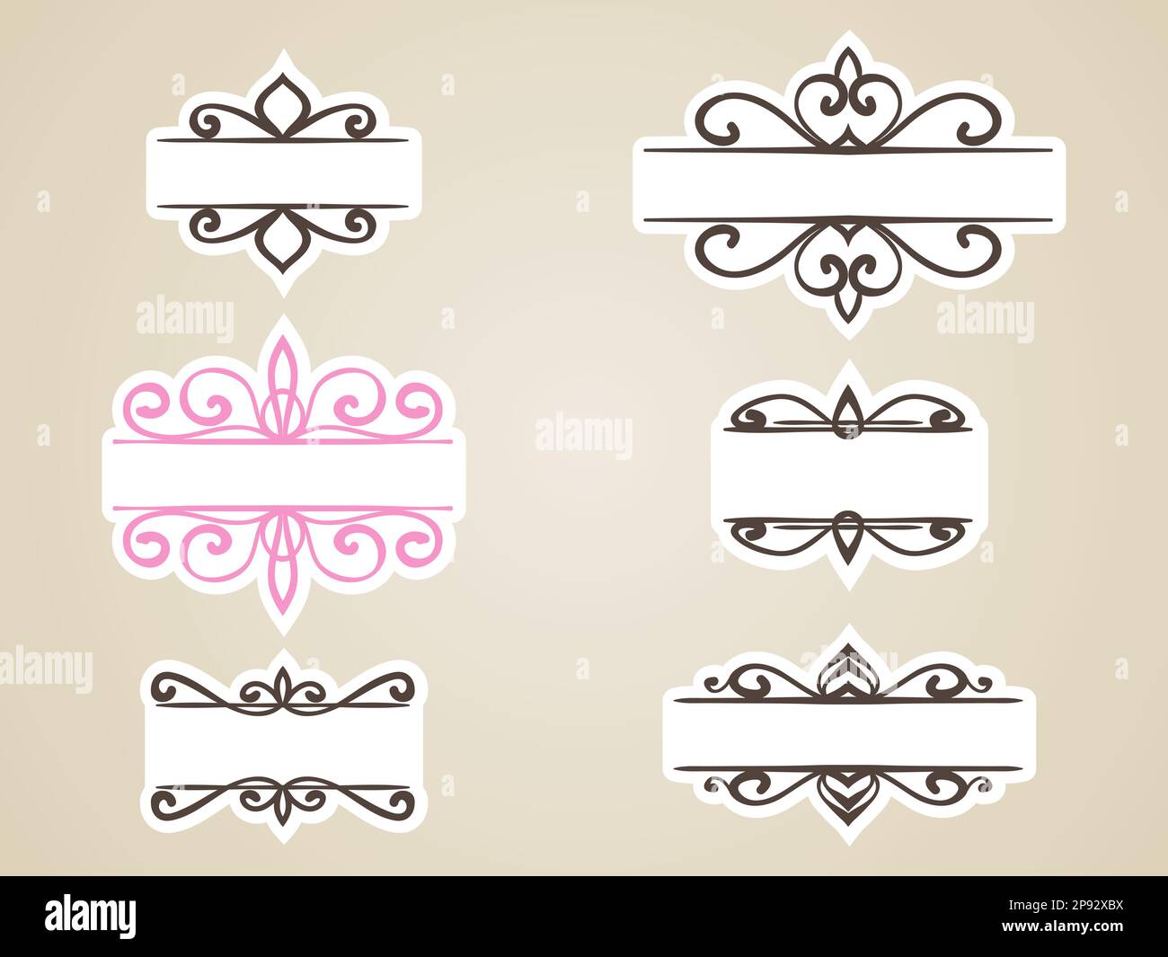 Calligraphic headline frame design element, Vector set Stock Vector ...
