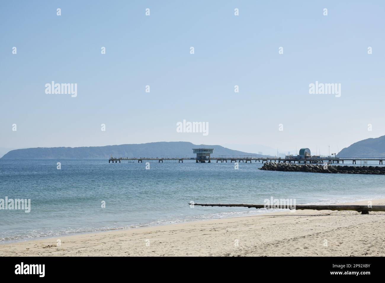 beach landscape at couple rock Meotoiwa for lover with white column on ...