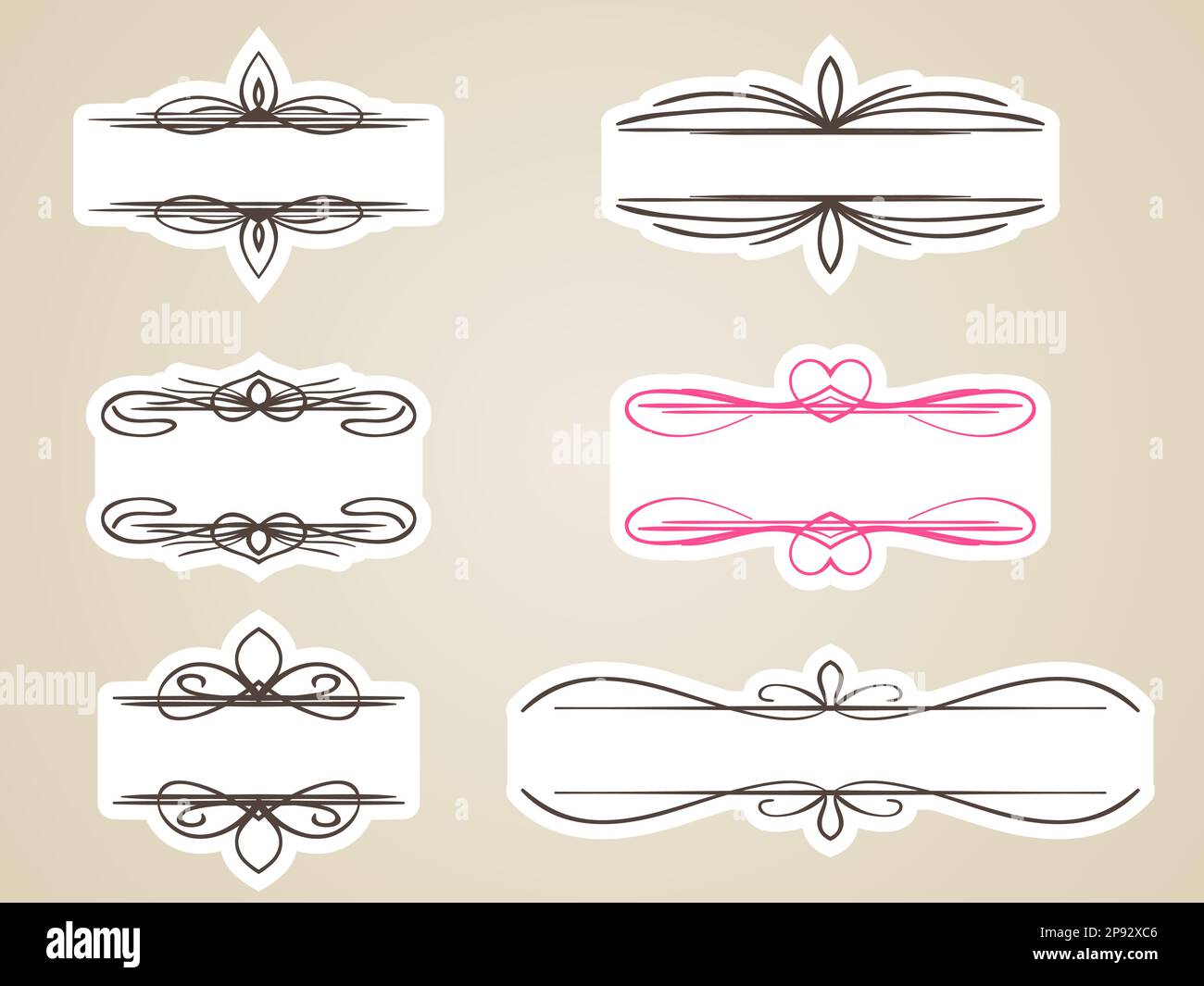 Calligraphic headline frame design element, Vector set Stock Vector ...