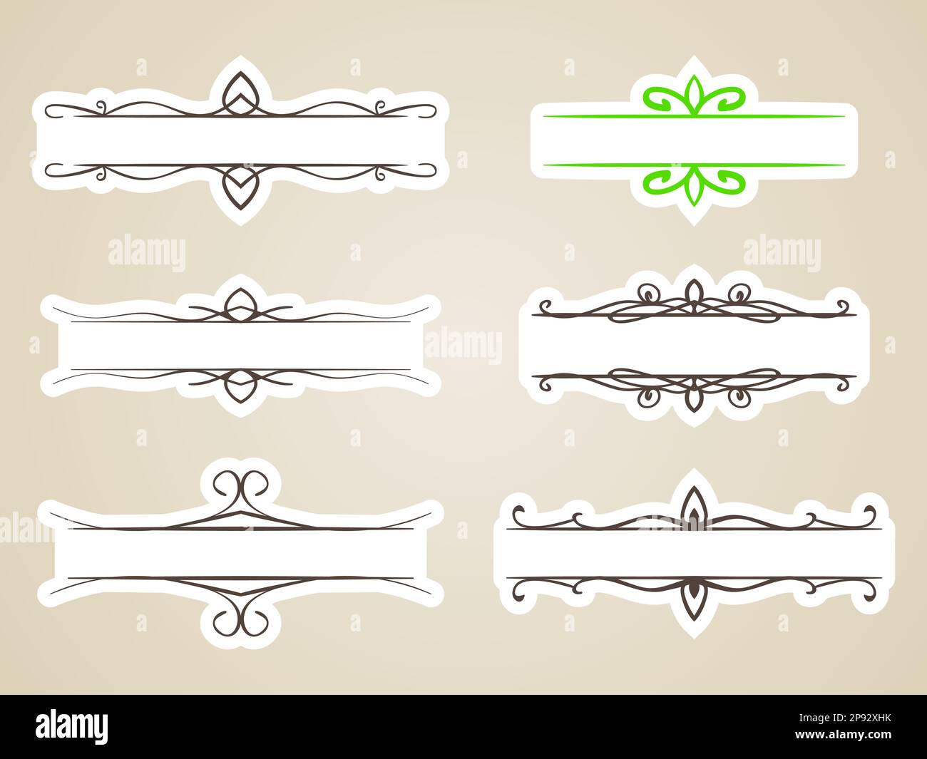 Calligraphic headline frame design element, Vector set Stock Vector ...