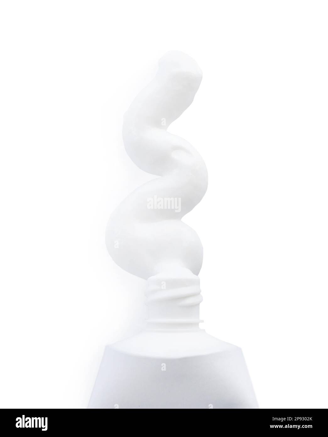 Tube with squeezed out toothpaste on white background, top view Stock ...