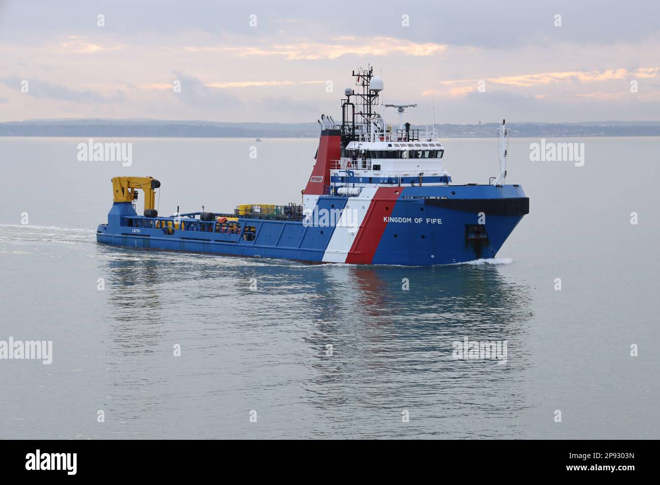 The offshore supply ship MV KINGDOM OF FIFE arriving at the Naval Base ...