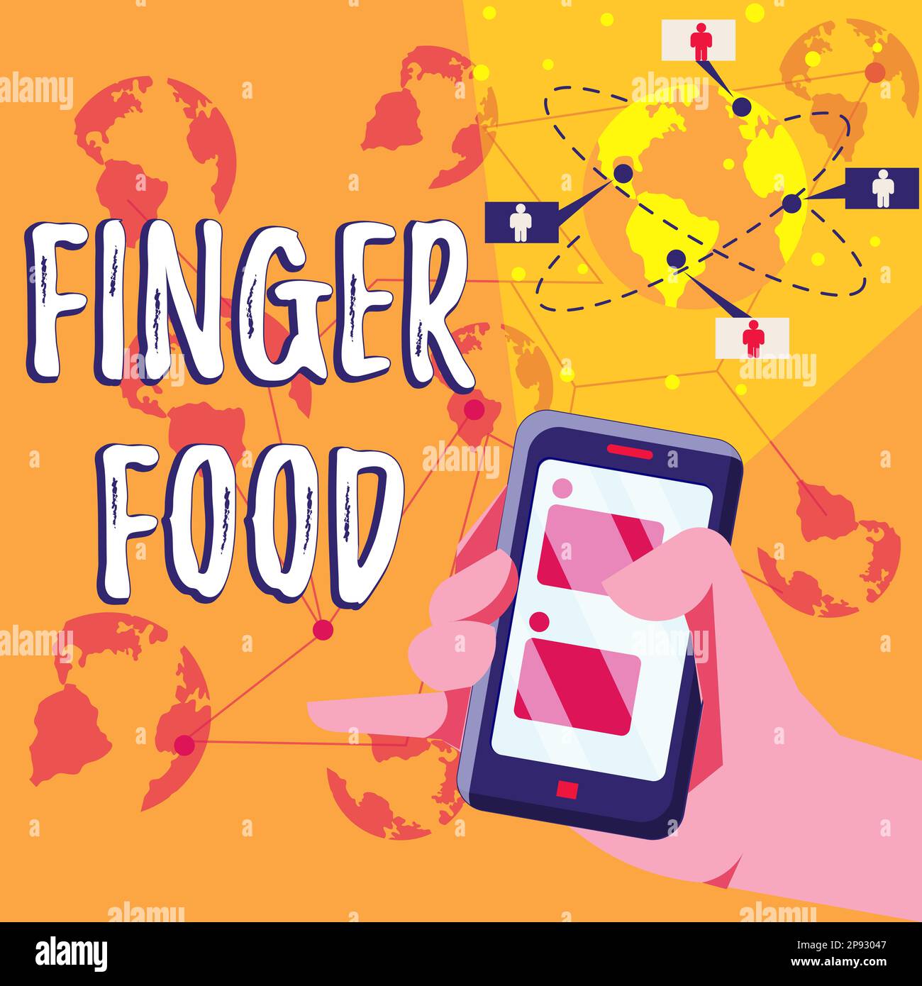 Text sign showing Finger Food. Business concept products and digestives ...