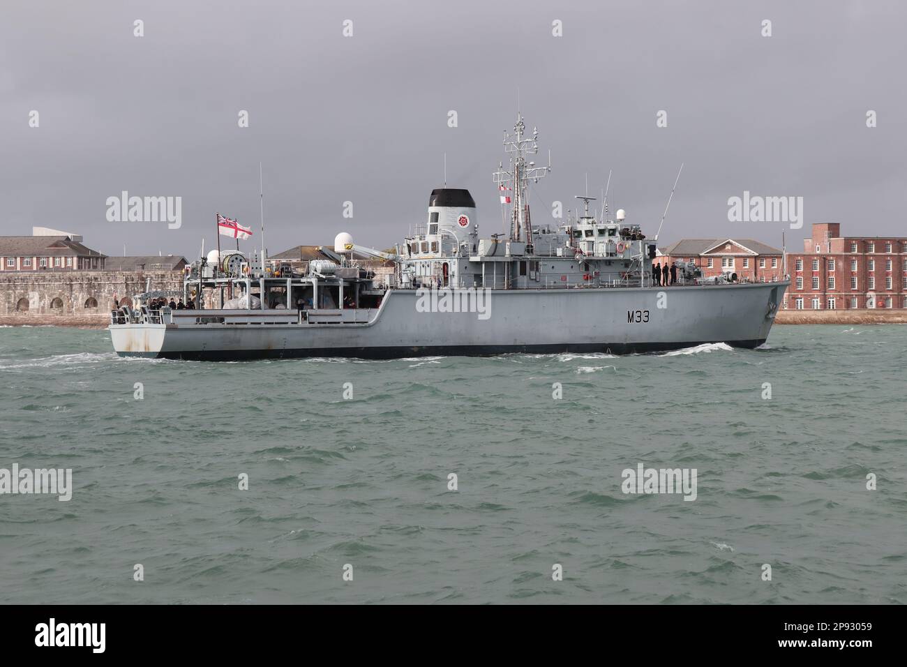 The Royal Navy mine counter measures vessel HMS BROCKLESBY entering ...