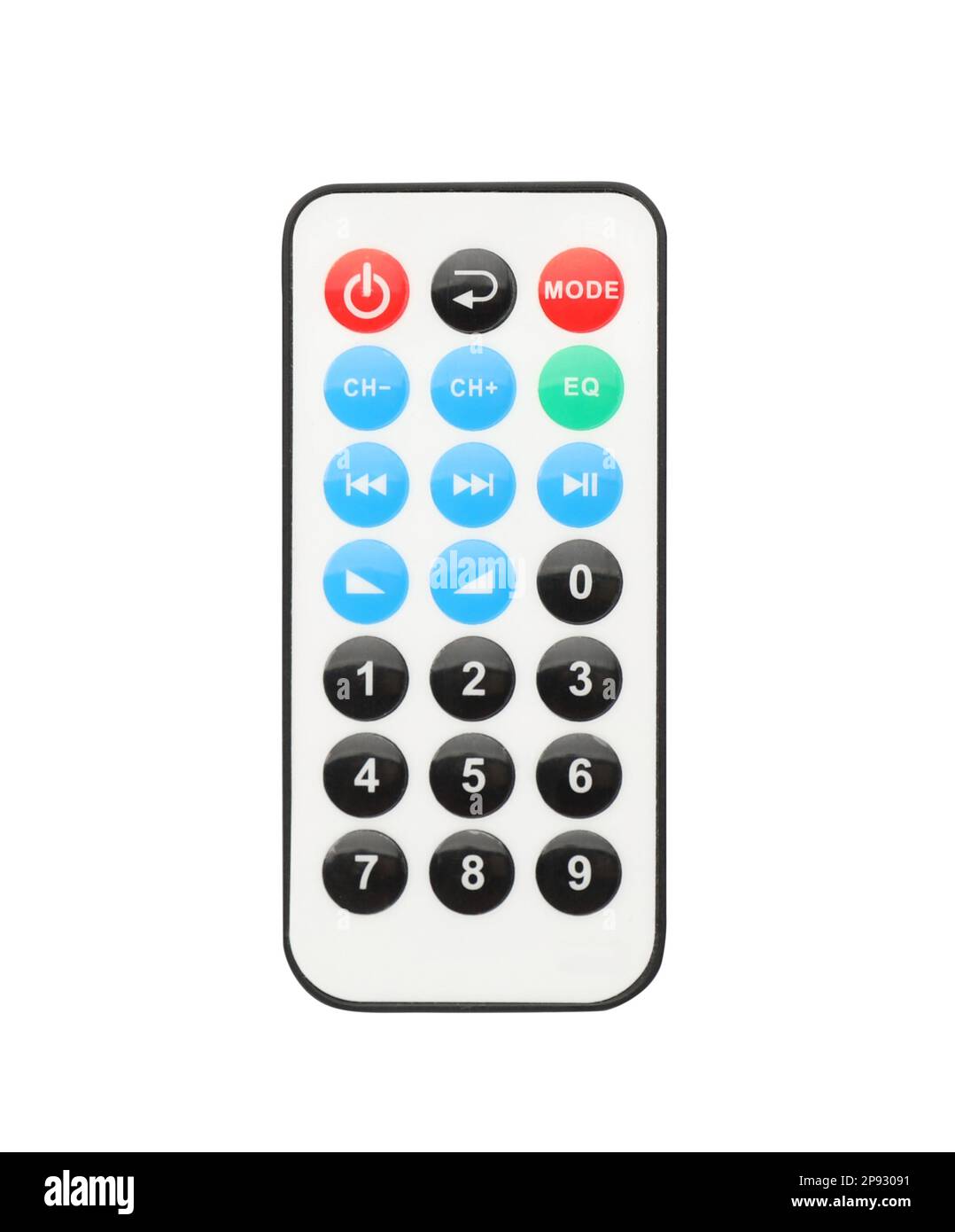 Modern remote control isolated on white, top view Stock Photo - Alamy