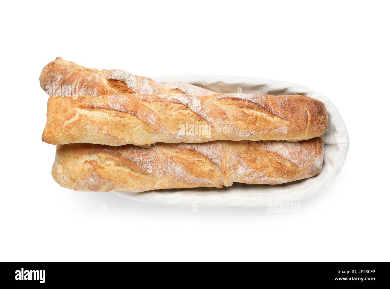 Crispy French baguettes isolated on white. Fresh bread Stock Photo - Alamy