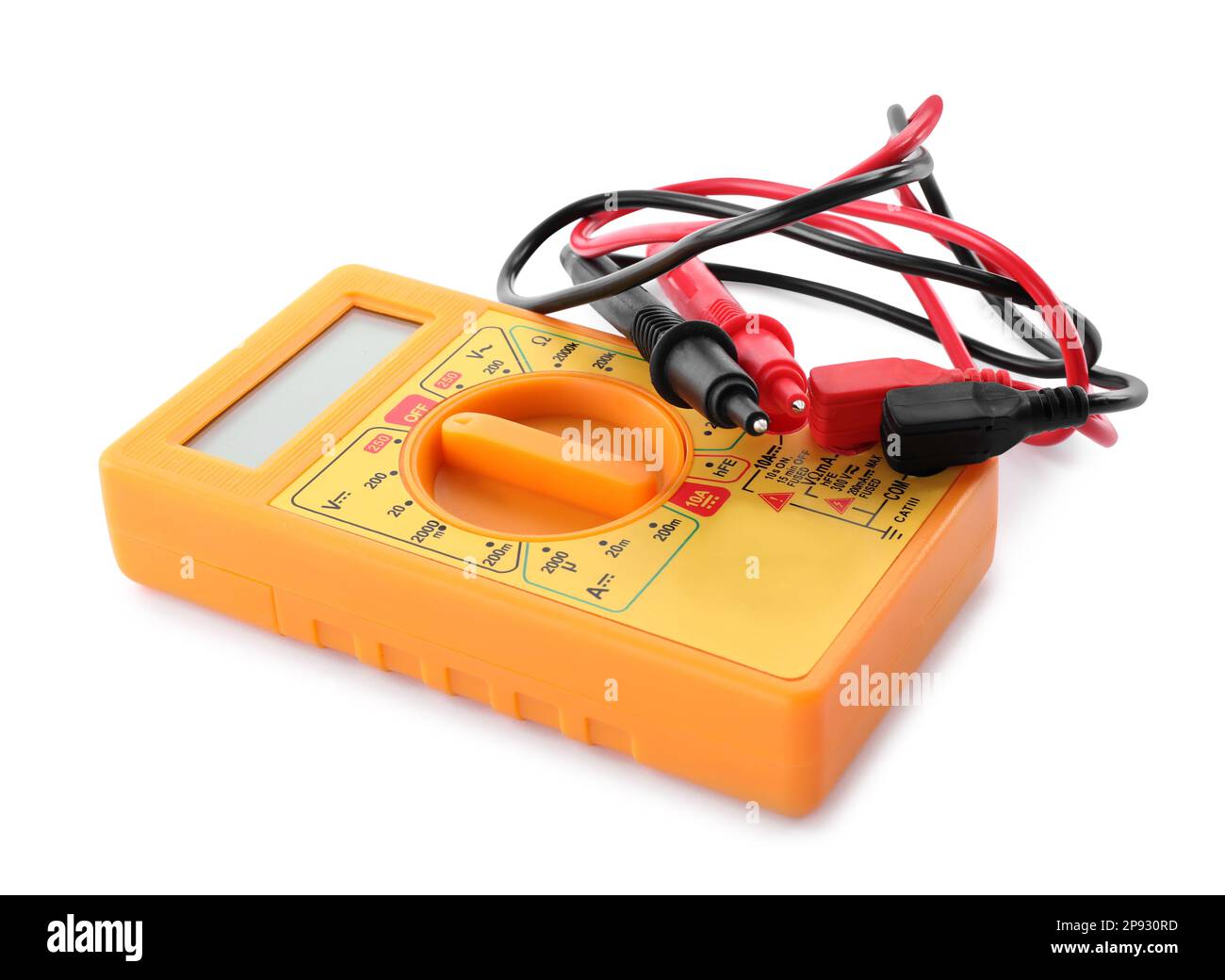 Digital multimeter on white background. Electrician's tool Stock Photo ...