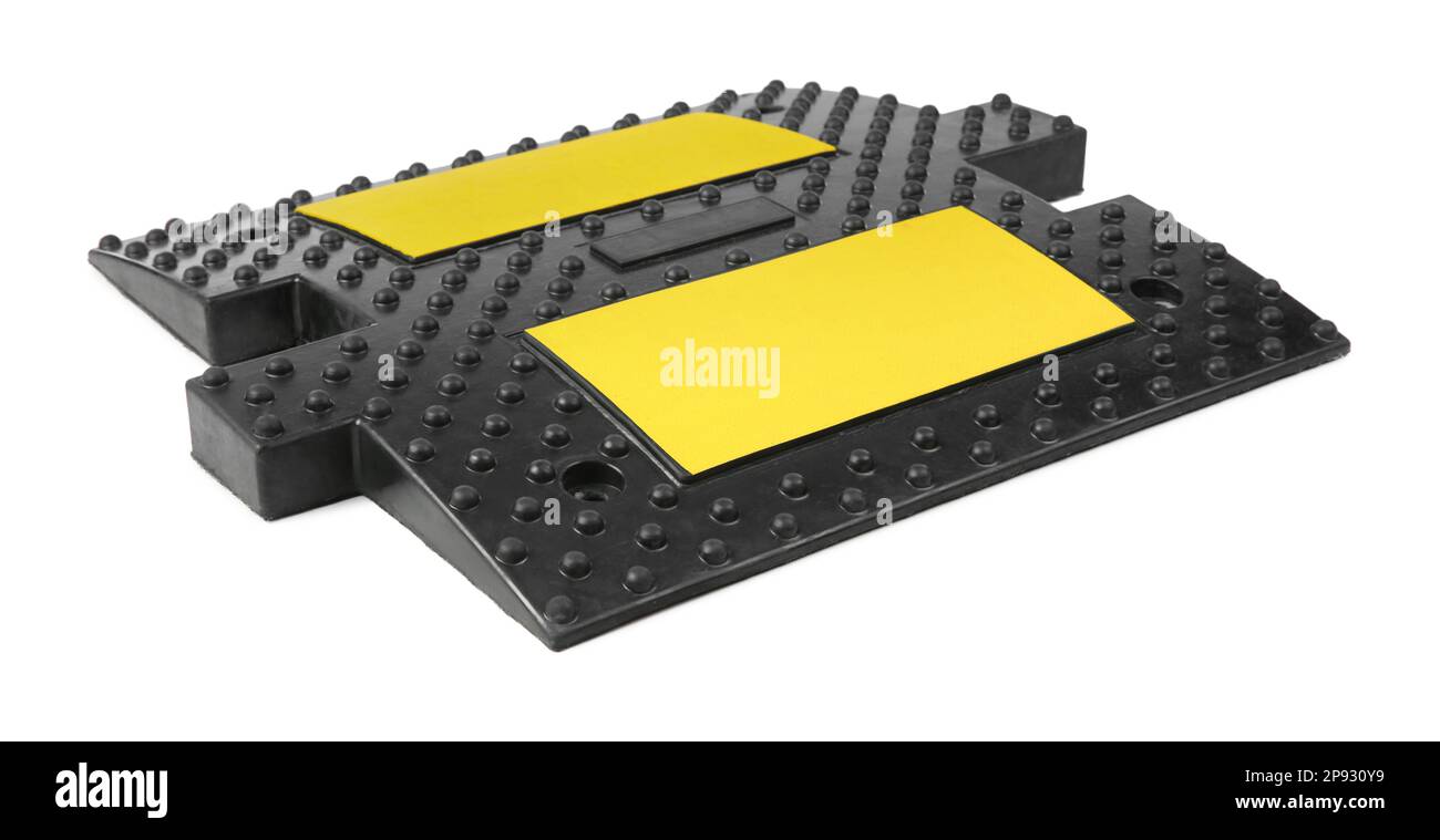 Part of speed bump isolated on white Stock Photo - Alamy