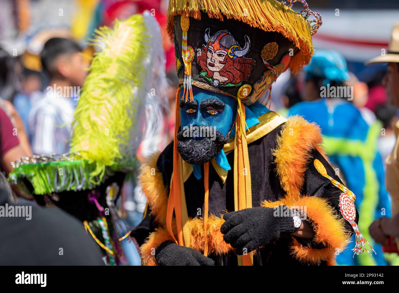 Close up of the mask of a chinelo in a carnival in Mexico Stock Photo ...