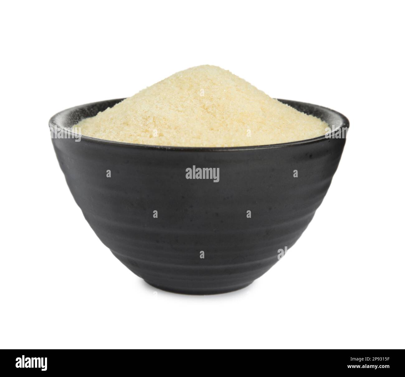 Gelatin powder in black bowl isolated on white Stock Photo - Alamy
