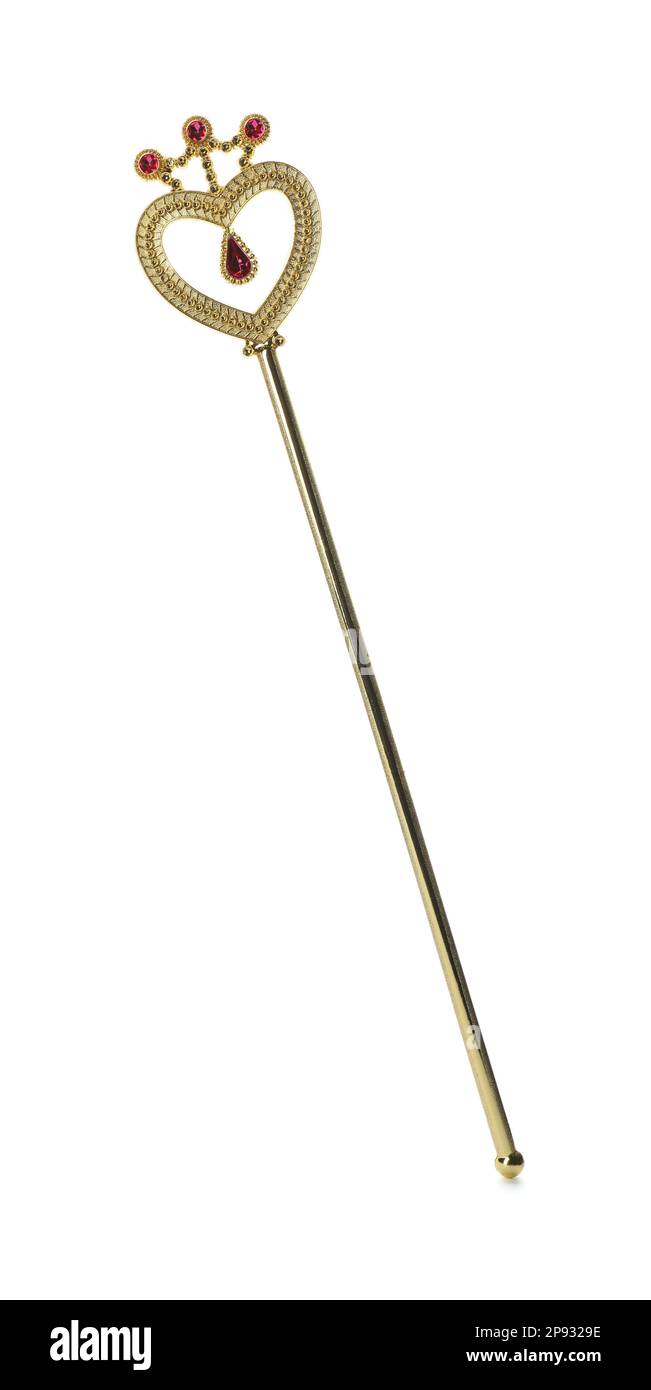 Beautiful golden magic wand isolated on white Stock Photo - Alamy
