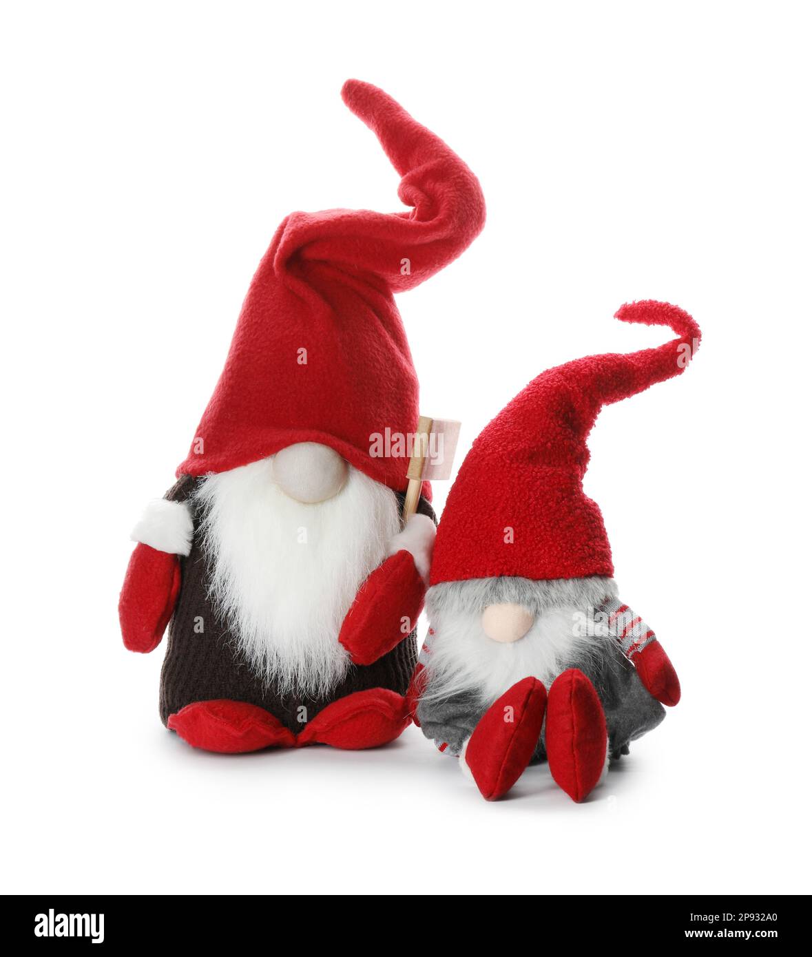 Funny Christmas gnomes on white background. Festive decor Stock Photo ...