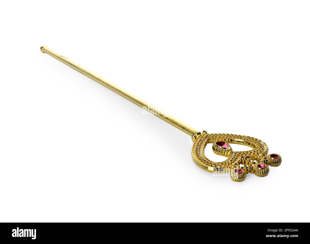 Beautiful golden magic wand isolated on white Stock Photo - Alamy