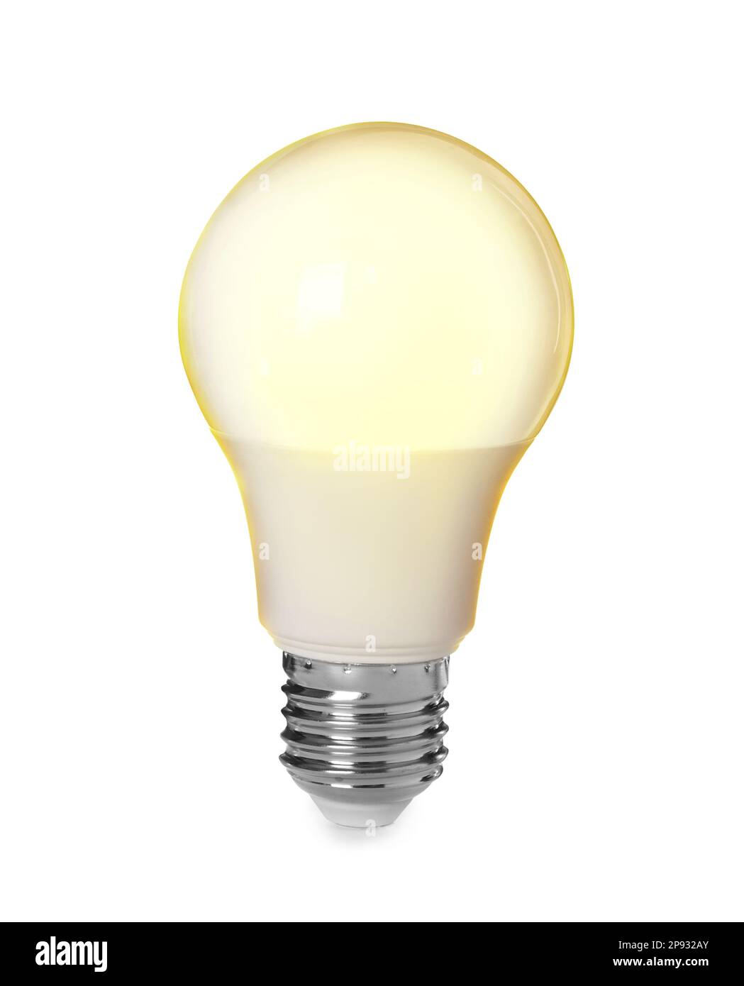 Modern glowing lamp bulb on white background Stock Photo - Alamy