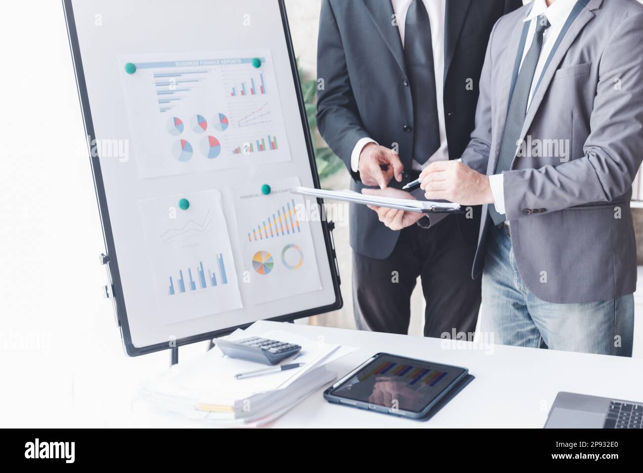 Finance and investment concept, Businessman present business finance ...