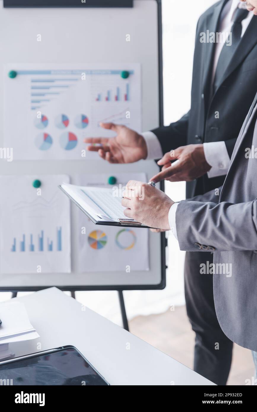 Finance and investment concept, Businessman present business finance ...