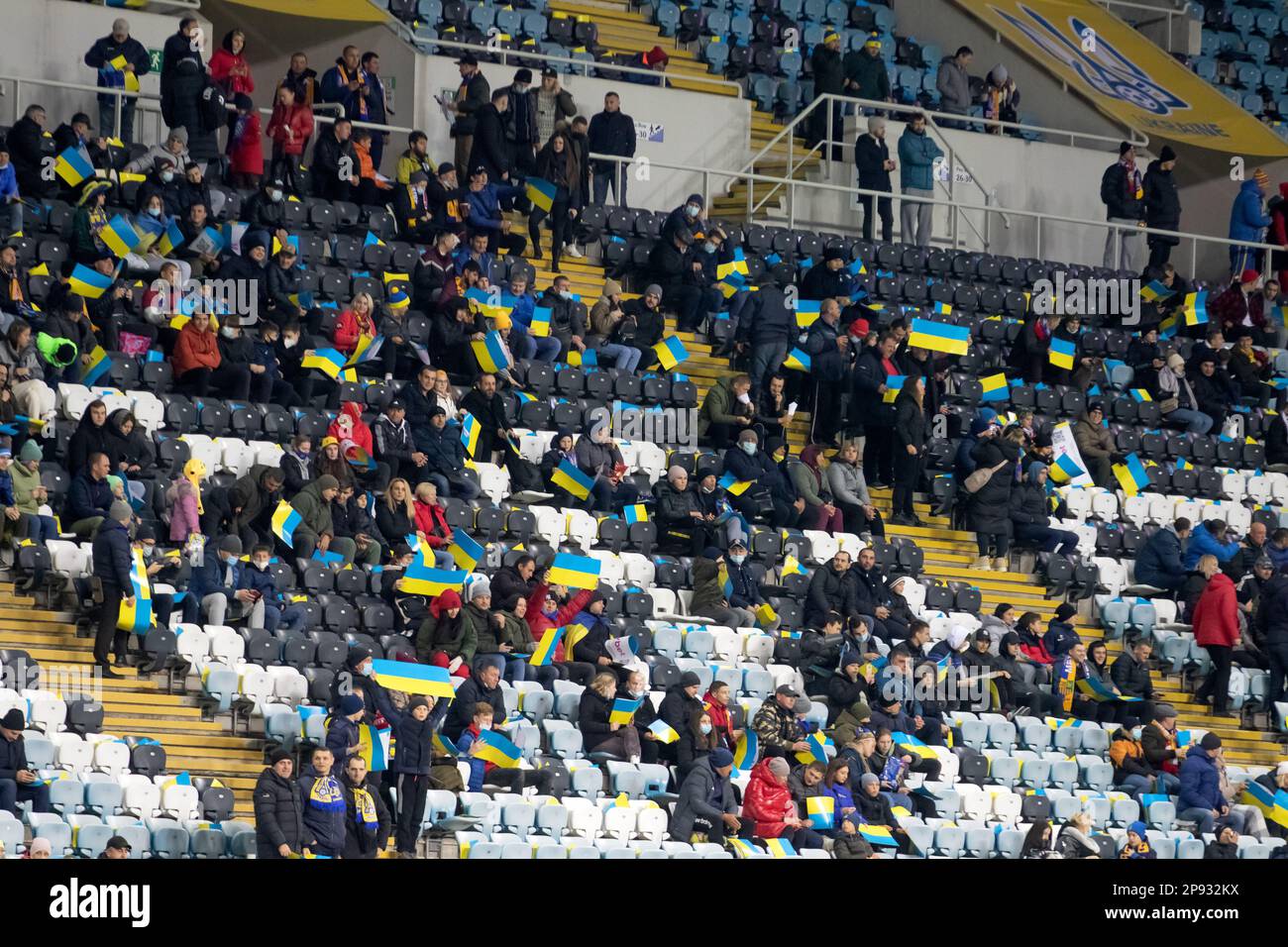 Odessa, Ukraine - Nov. 2021: Ukrainian football fans in stands of ...