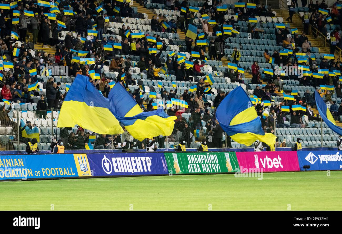 Odessa, Ukraine - Nov. 2021: Ukrainian football fans in stands of ...