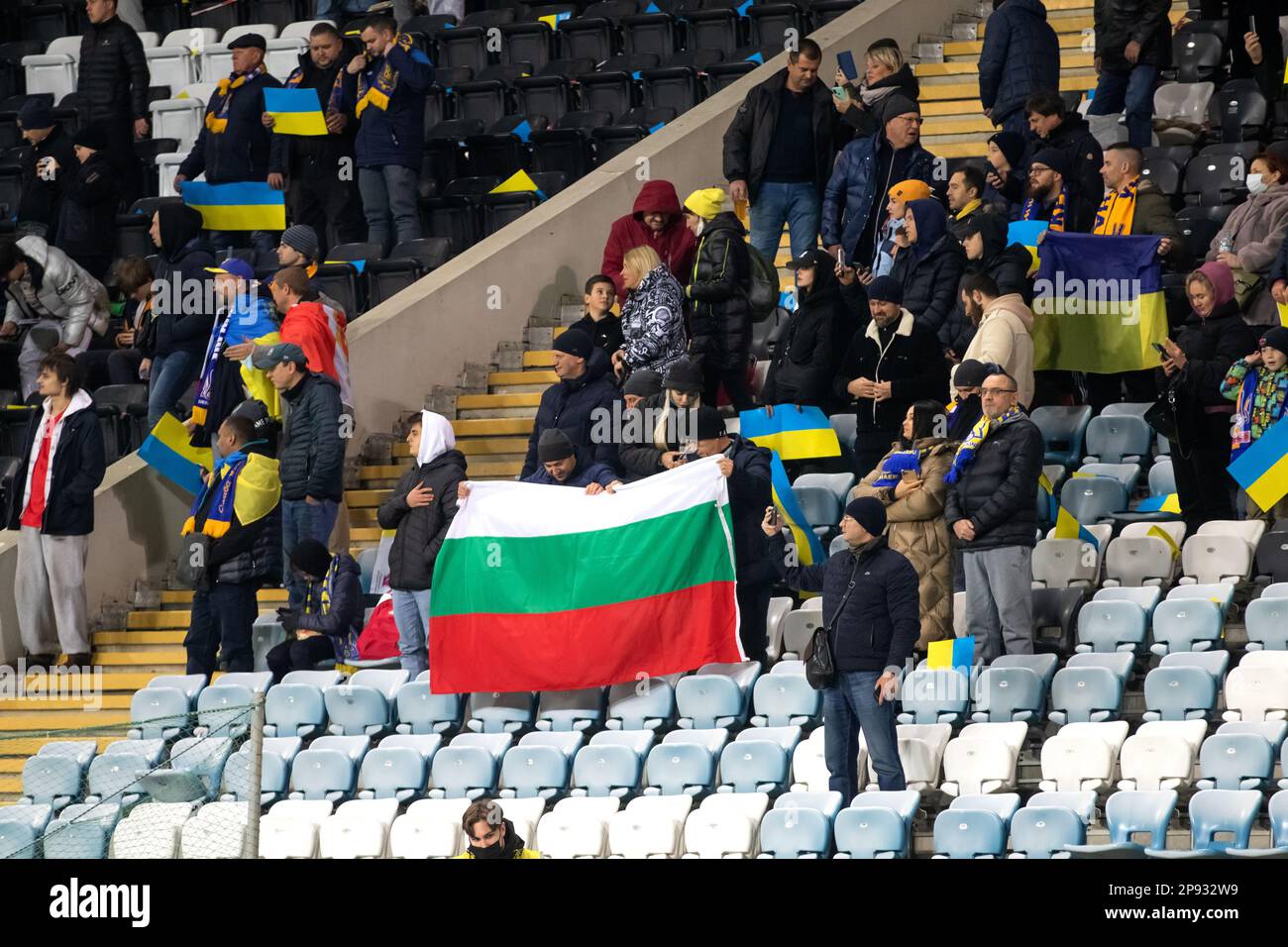 Odessa, Ukraine - Nov. 2021: Ukrainian football fans in stands of ...